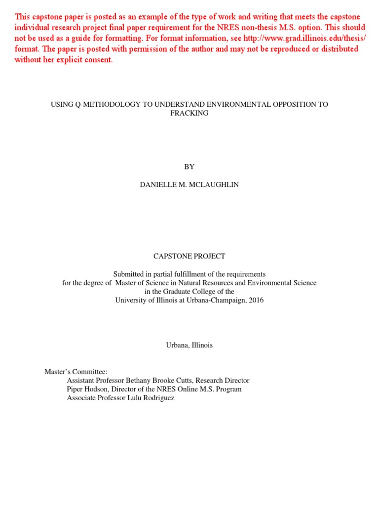 Understanding Emergent Perspectives on Environmental Opposition to Fracking in Central ...