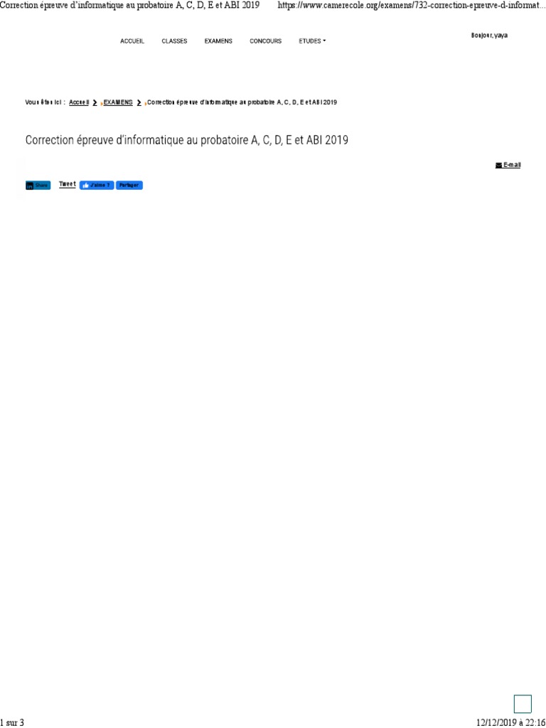 Correction Informatique 2019 | PDF | Ordinateurs