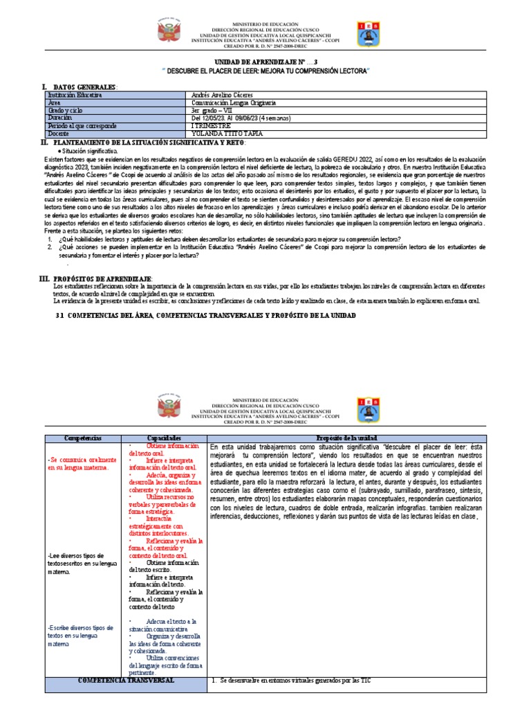 UNIDAD DE APRENDIZAJE #3 Final | PDF