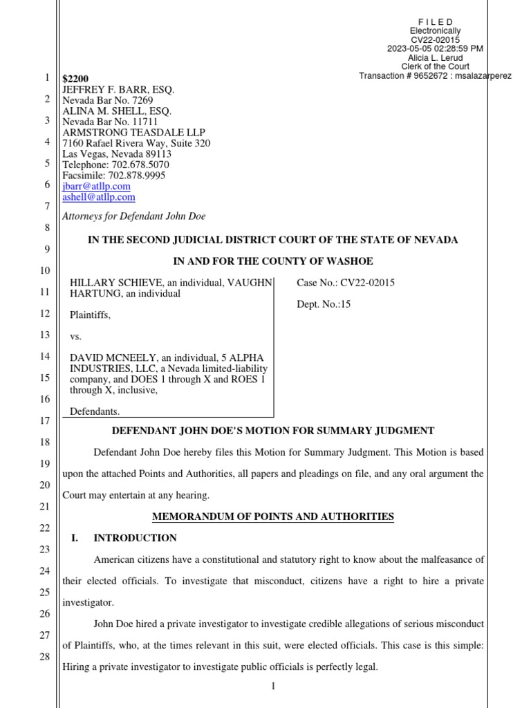 Motion For Summary Judgment - Version 1 | PDF