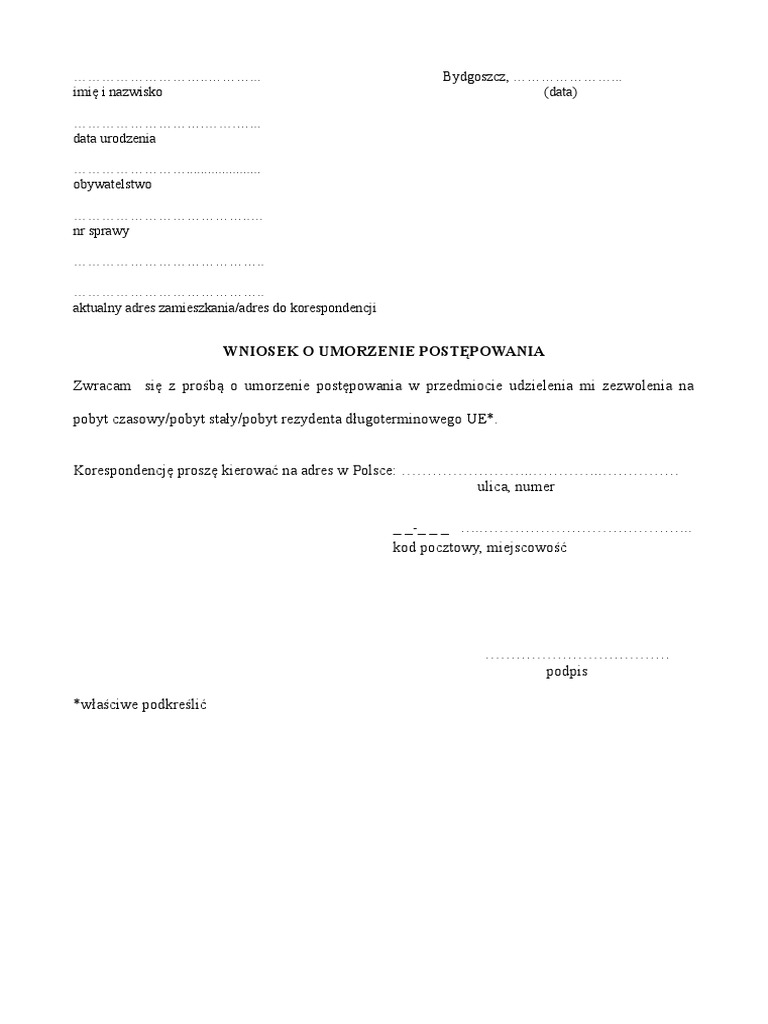 Wniosek o Umorzenie Postepowania - 338 | PDF