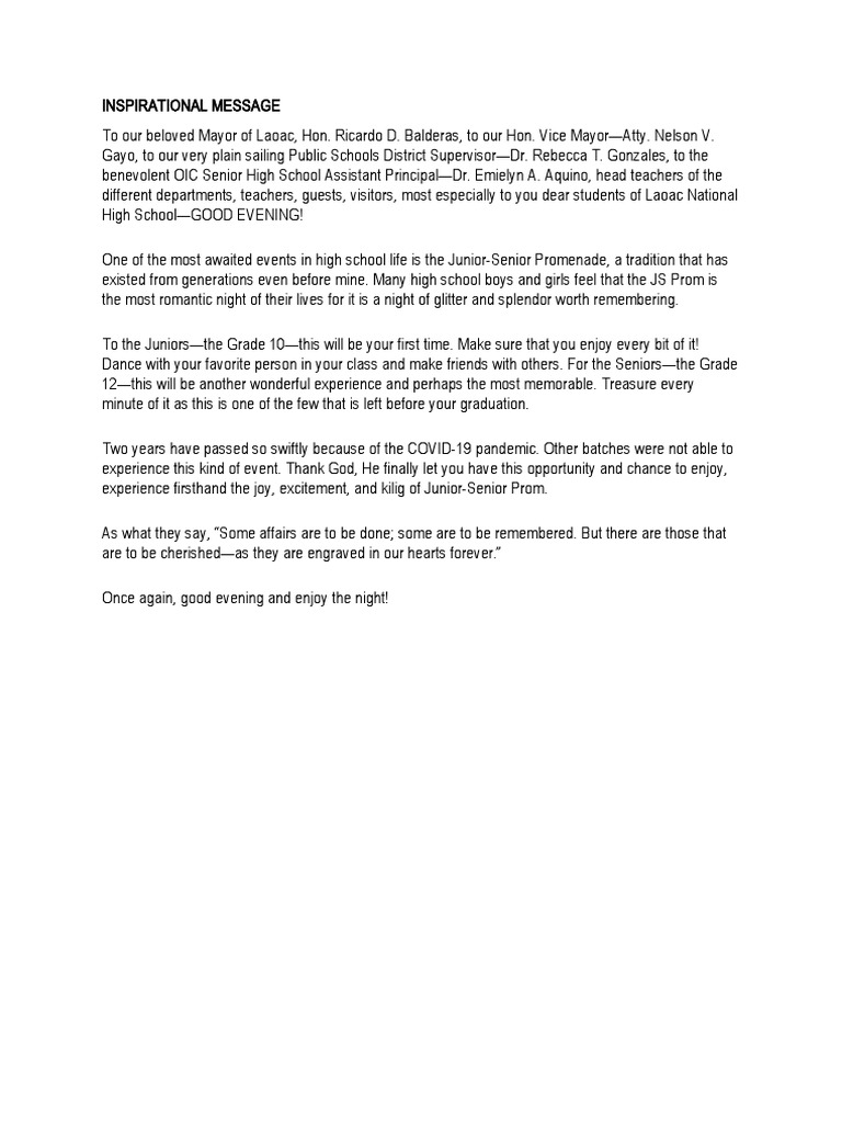 Inspirational Message | PDF