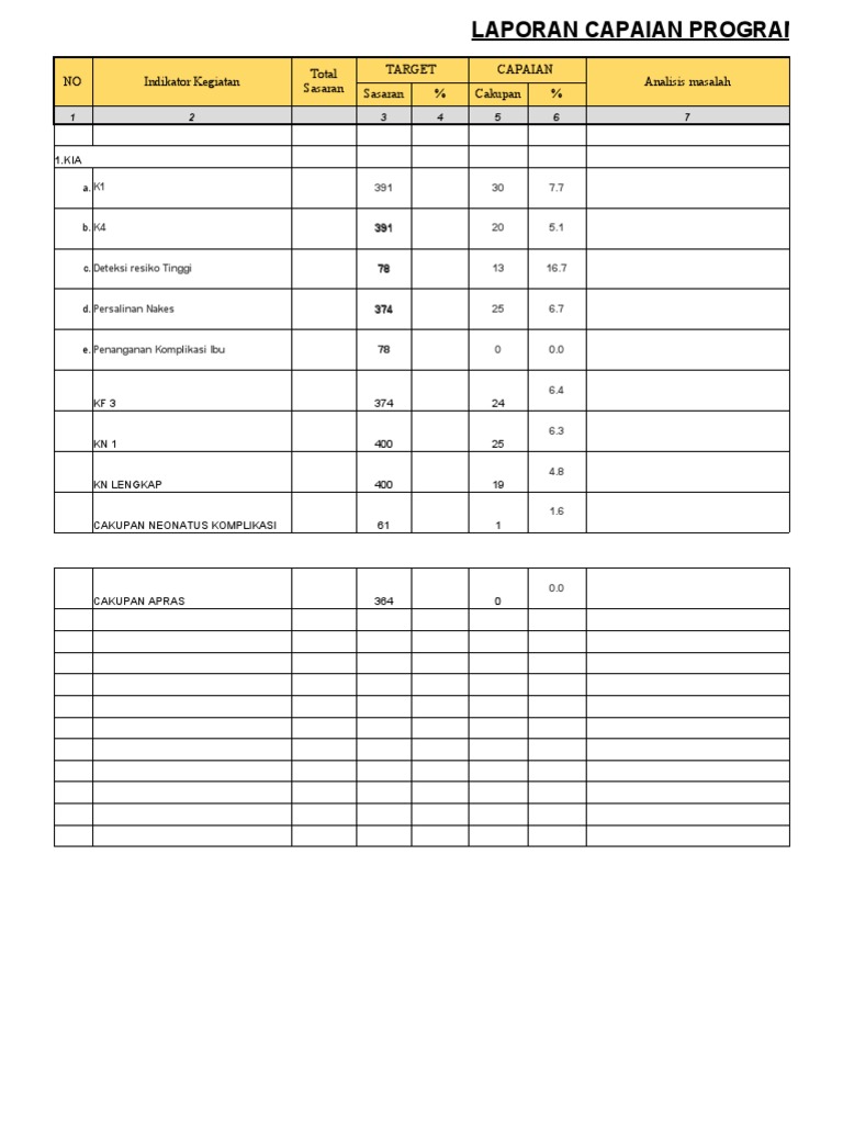 Laporan Capaian Program KIA | PDF
