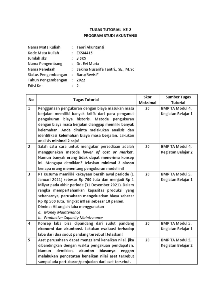 TUGAS TUTORIAL KE-2 Teori Akt-044861359 | PDF