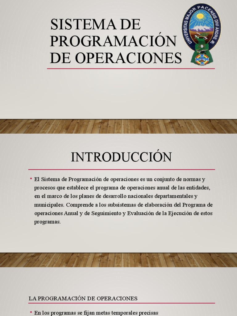 Sistema de Programación de Operaciones en Bolivia | PDF