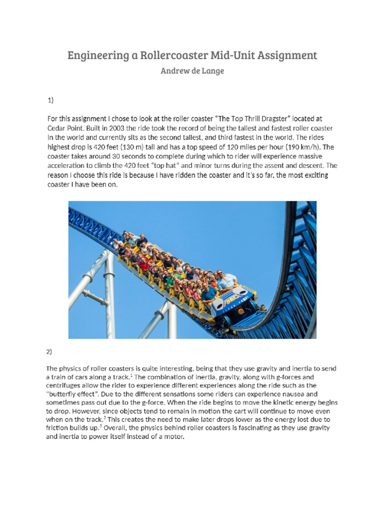 Advanced Functions Engineering A Rollercoaster Mid Unit Assignment PDF | PDF