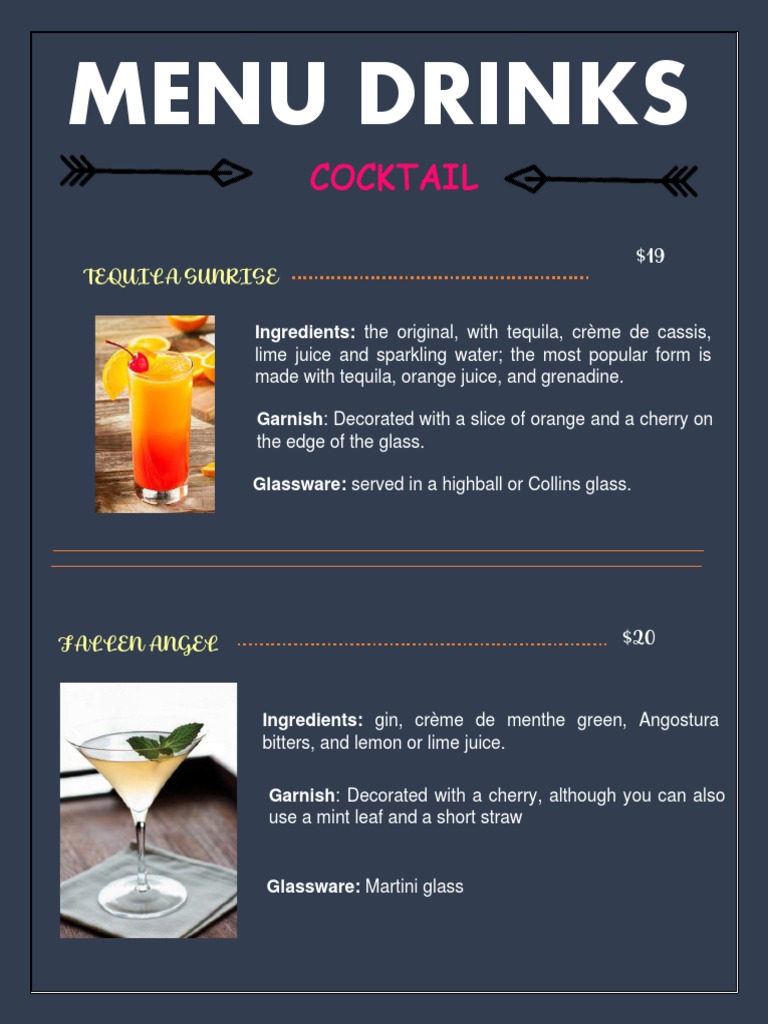 Popular Cocktail Recipes and Ingredients | PDF | Cooking, Food & Wine