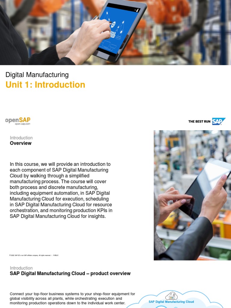 openSAP dmc1 Unit 1 Introduction Presentation PDF | PDF | Cloud Computing | User Interface