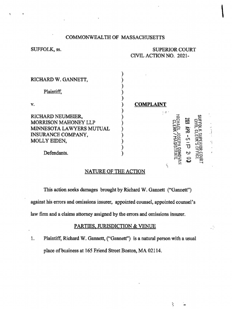 Morrison Mahoney Law Firm Is Sued! | PDF