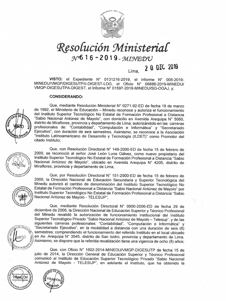 RM N 616-2019-Minedu PDF | PDF