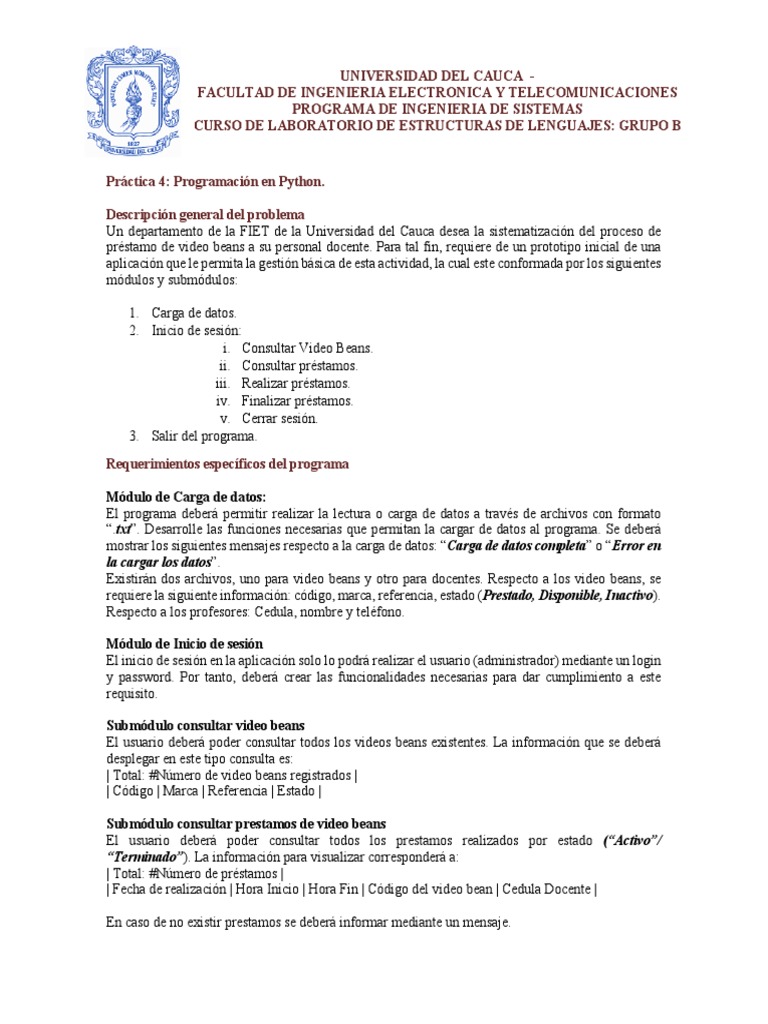 Práctica 4 Programación Python PDF | PDF | Programación | Programa de computadora