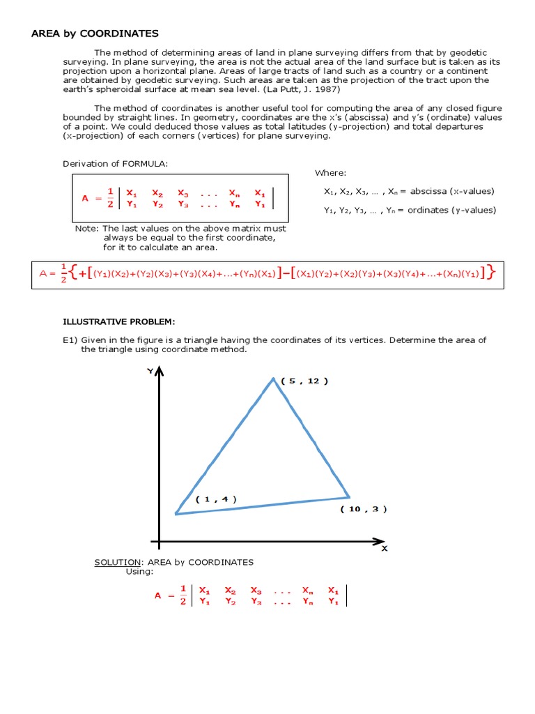 8 DETERMINING AREA by COORDINATES PDF | PDF | Area | Surveying