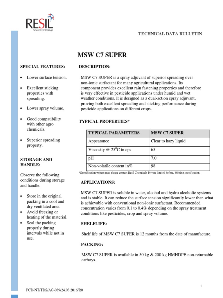 MSW C7 Super - TDS PDF | PDF