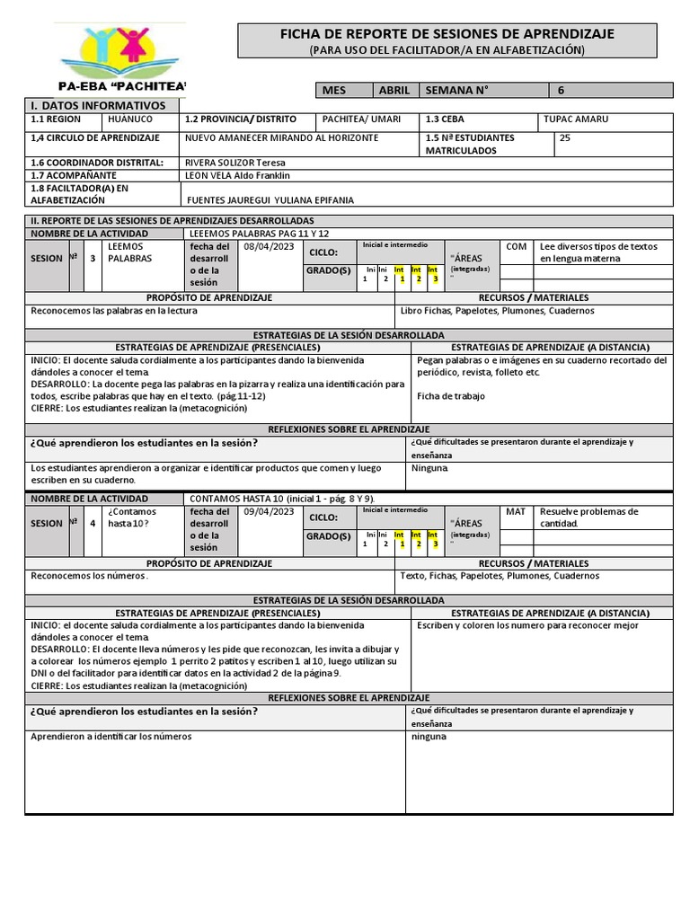 Sesion Semana 6 (Segunda Sem Abril) Mdy | PDF