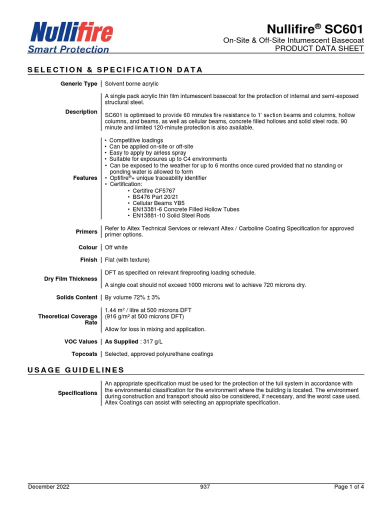 Nullifire SC601 PDS | PDF