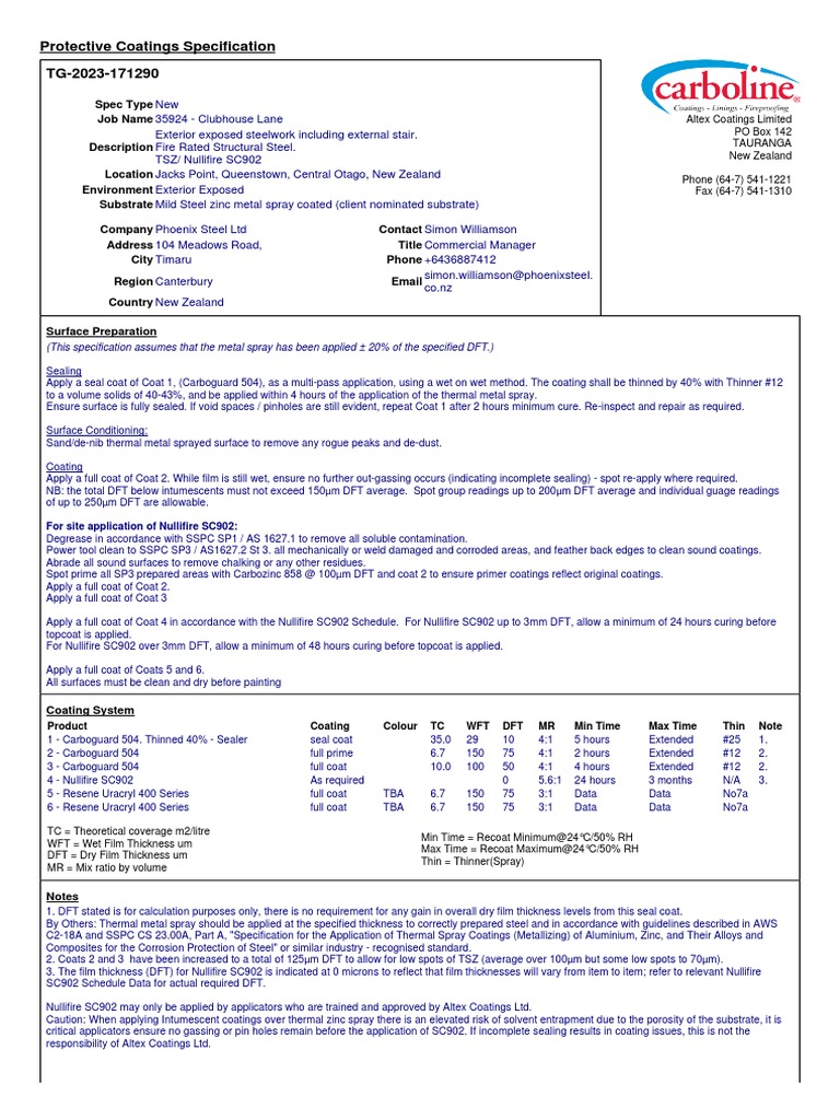 TG-2023-171290 - Carboline Spec PDF | PDF