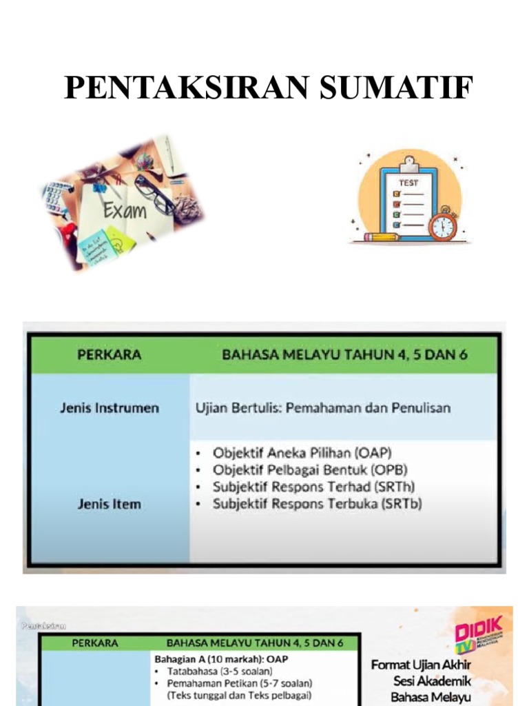Format Pentaksiran Sumatif PBD | PDF