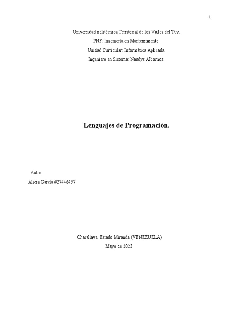 Los Lenguajes de Programacion. | PDF | Lenguaje de programación | Programación de computadoras