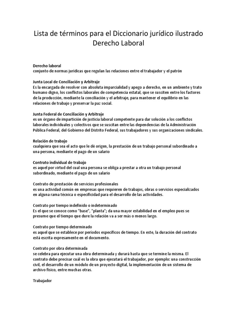 Lista de Términos para El Diccionario Jurídico Ilustrado Derecho ...