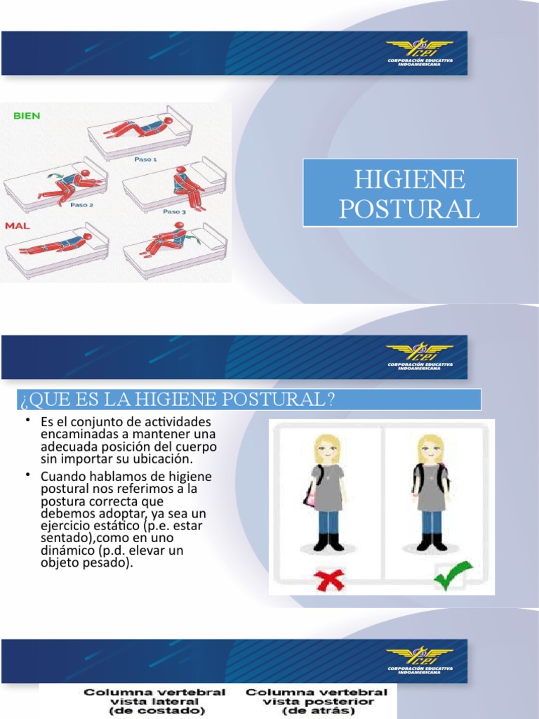 HIGIENE POSTURAL Diapositivas | PDF | Crecimiento personal y profesional | Salud y bienestar