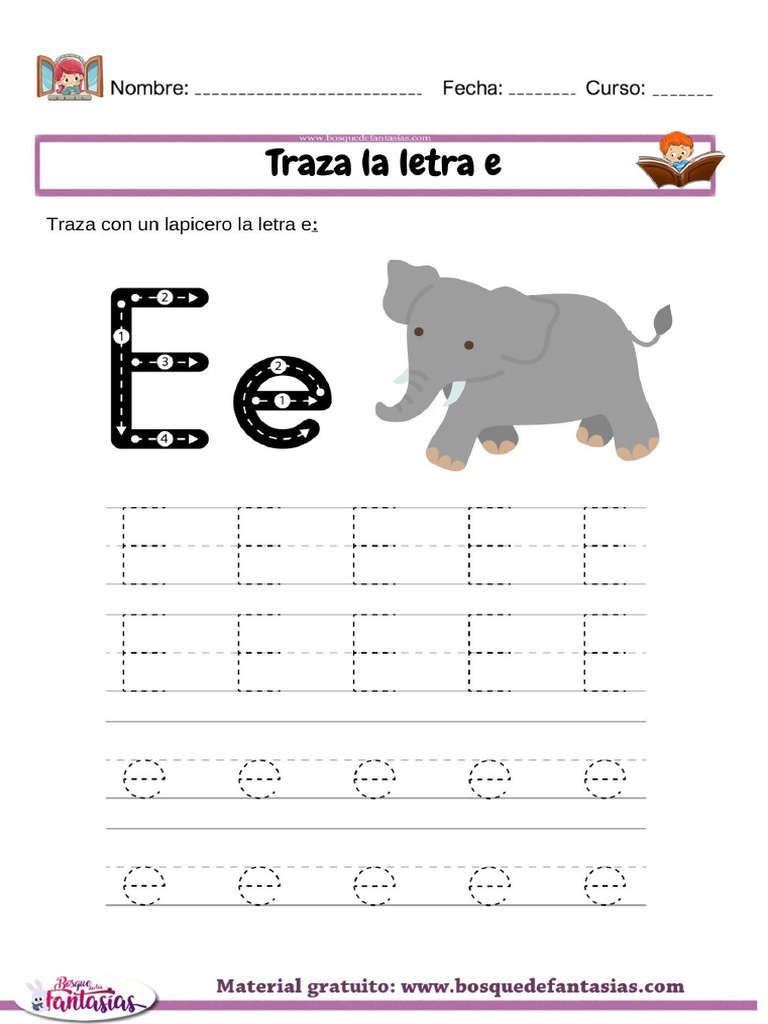 Ejercicios de Palabras Con La Letra e PDF | PDF