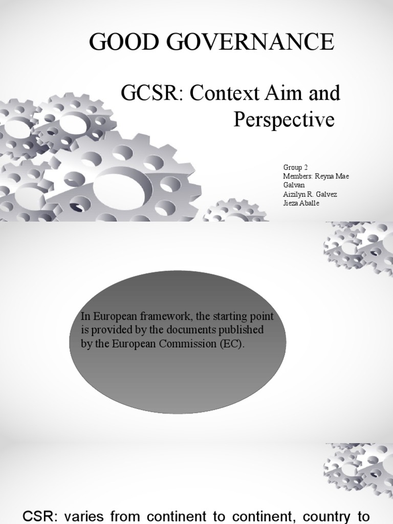 GCSR Context Aim and Perspective | PDF