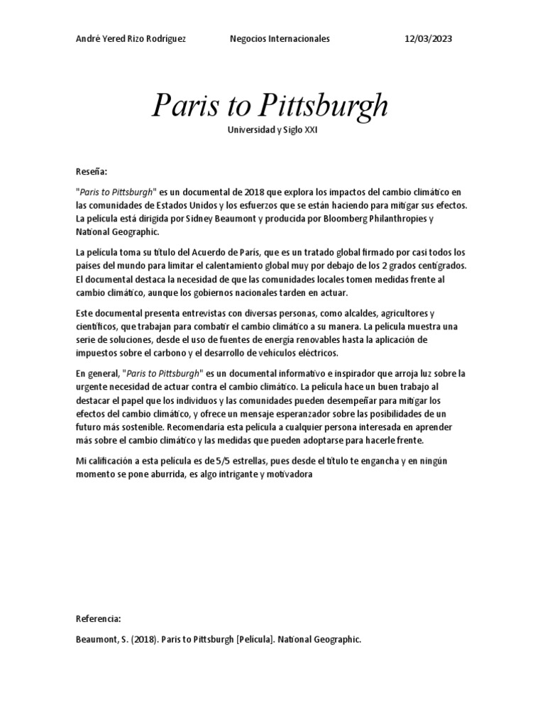 U3A3. El Medio Ambiente y El Cambio Climático Desde La Óptica de ...