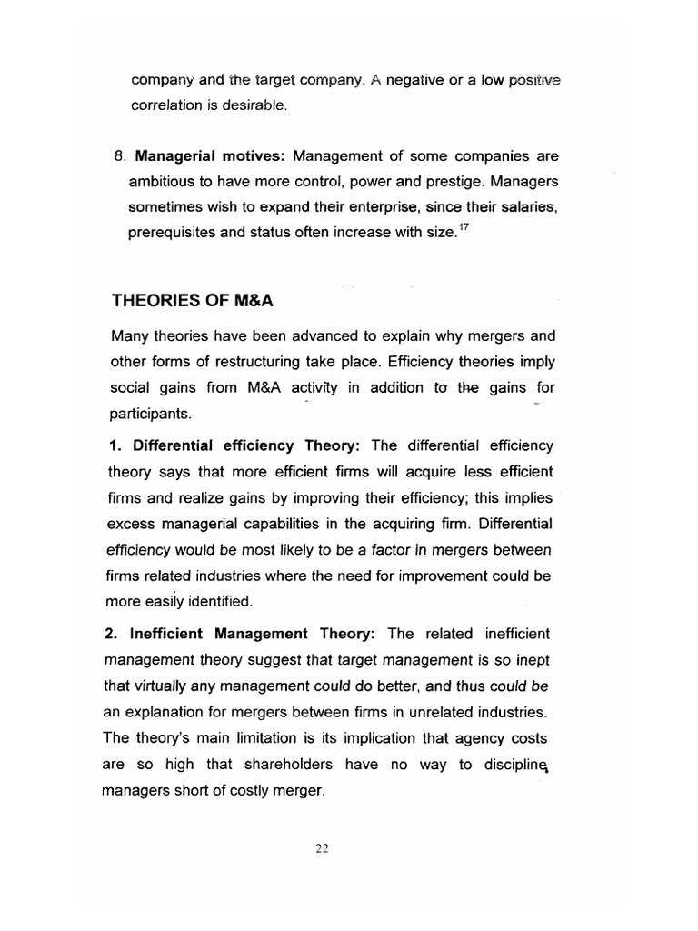 Theories of M&A CR PDF | PDF