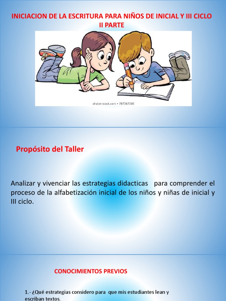 Estrategias de Escritura Inicial en Niños | PDF | Comprensión lectora ...