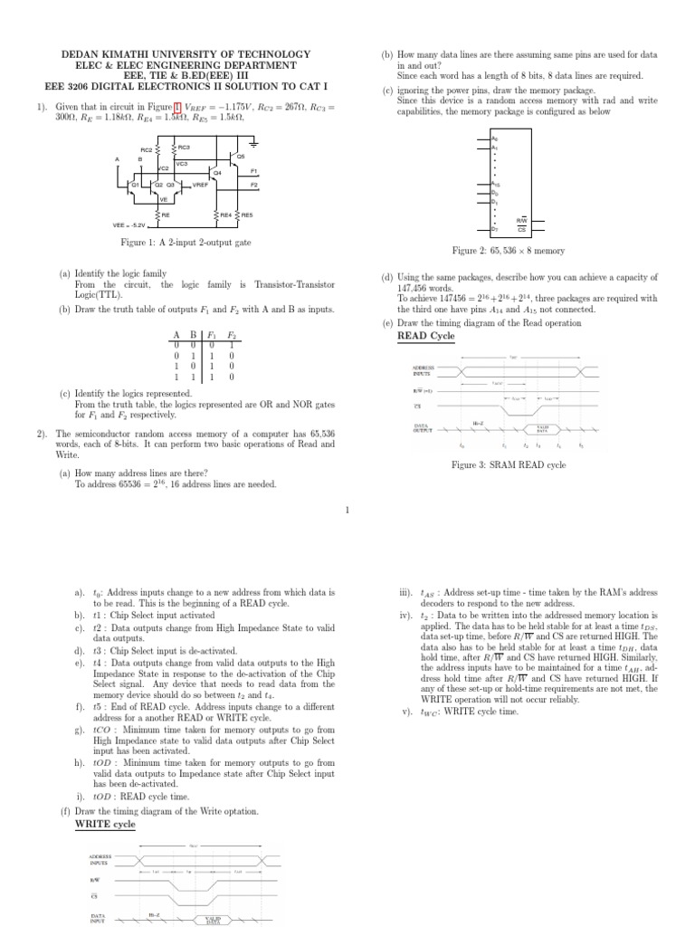 Cat 1 Solution | PDF | Computer Memory | Random Access Memory
