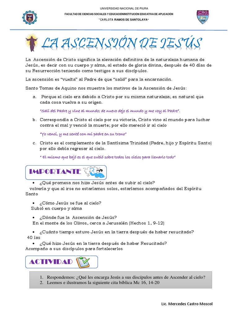 La Ascensión de Jesús PDF | PDF
