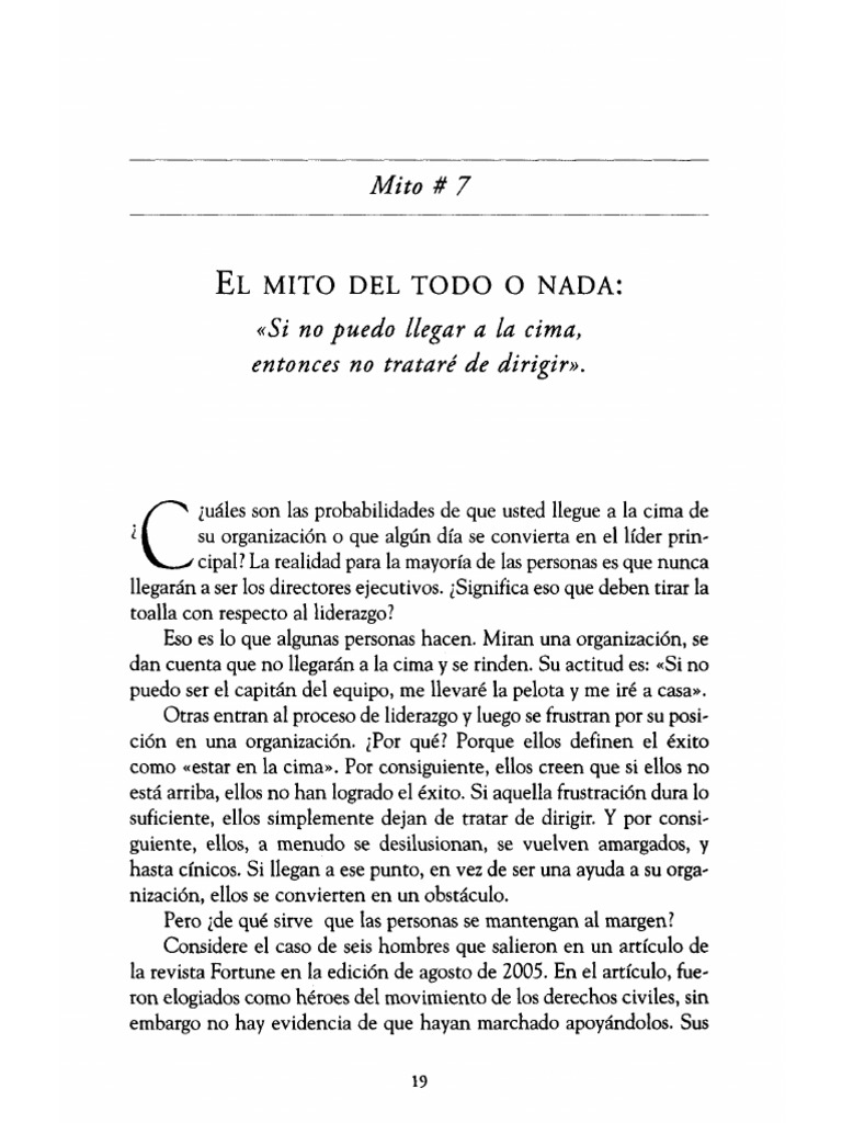 Lider de 360° - El Mito de Todo o Nada - Maxwell | PDF
