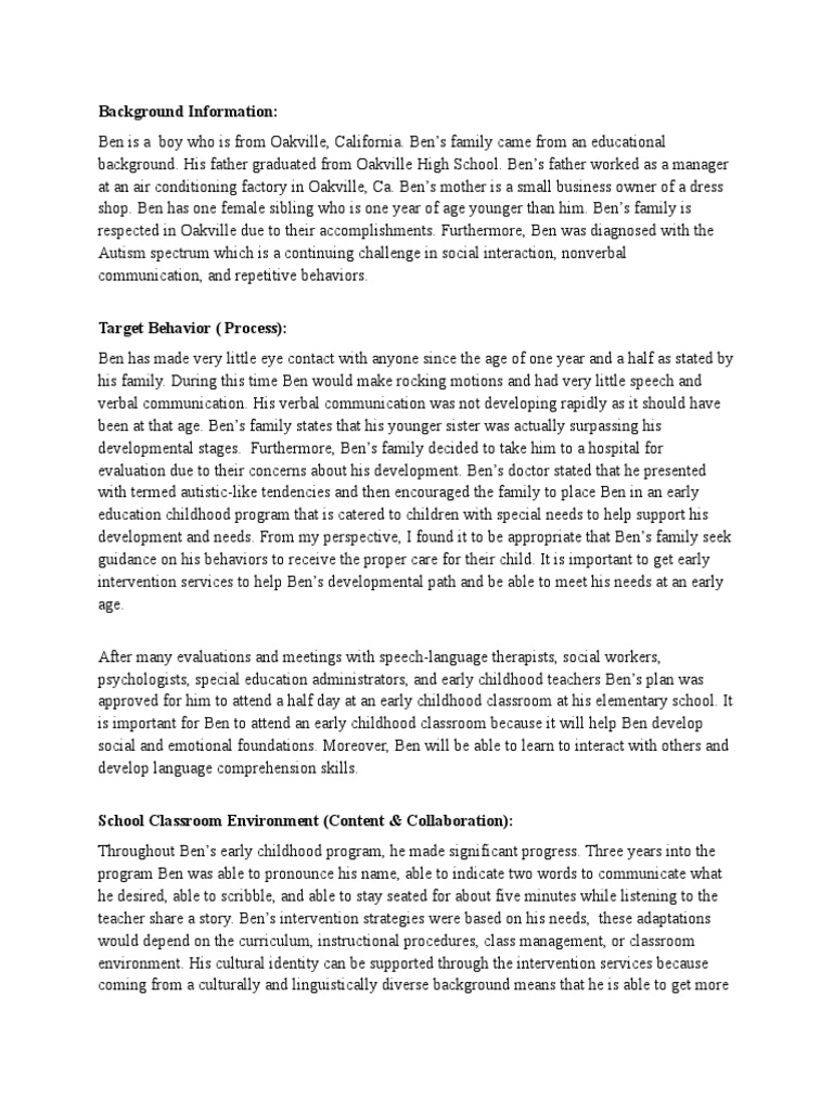 Sped Case Study PDF | PDF | Inclusion (Education) | Special Education