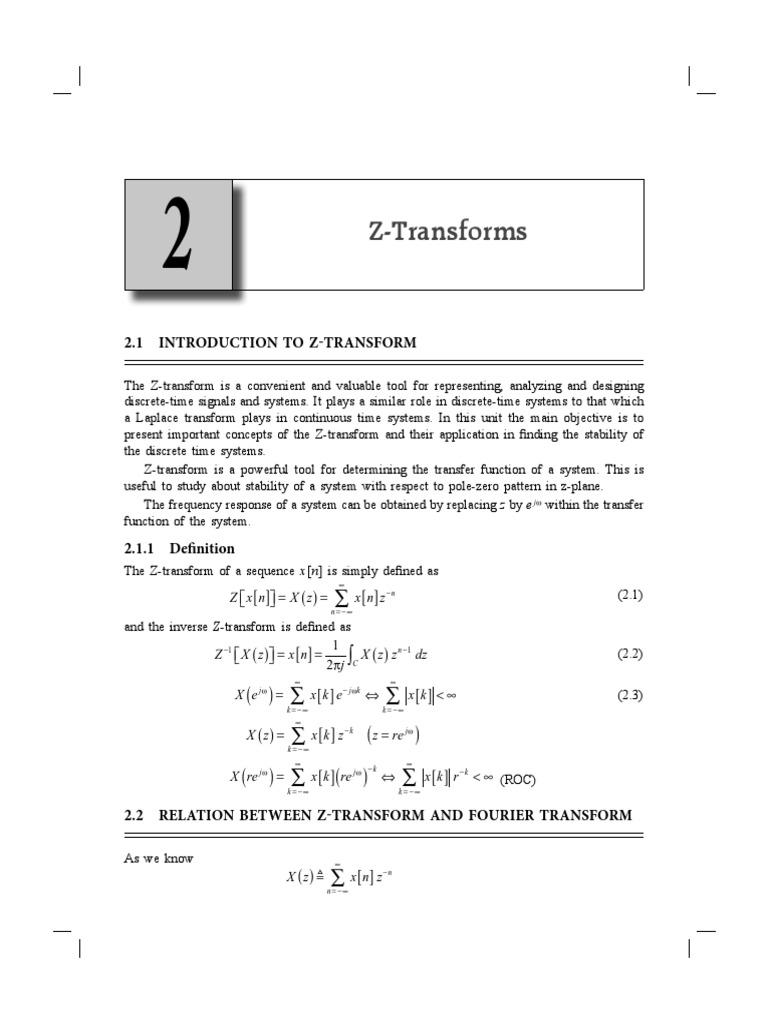 Z-Transform of Sinusoidal Signals | PDF