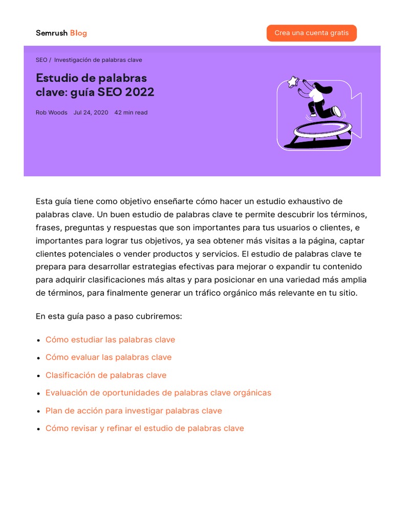 Es Semrush Com Blog Estudio De Palabras Clave Para Seo Pdf Pdf