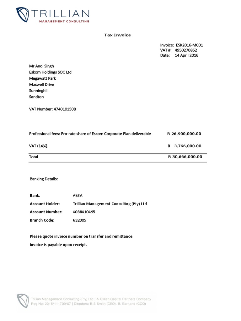 Eskom Tax Invoices Overview | PDF | Invoice | Receipt