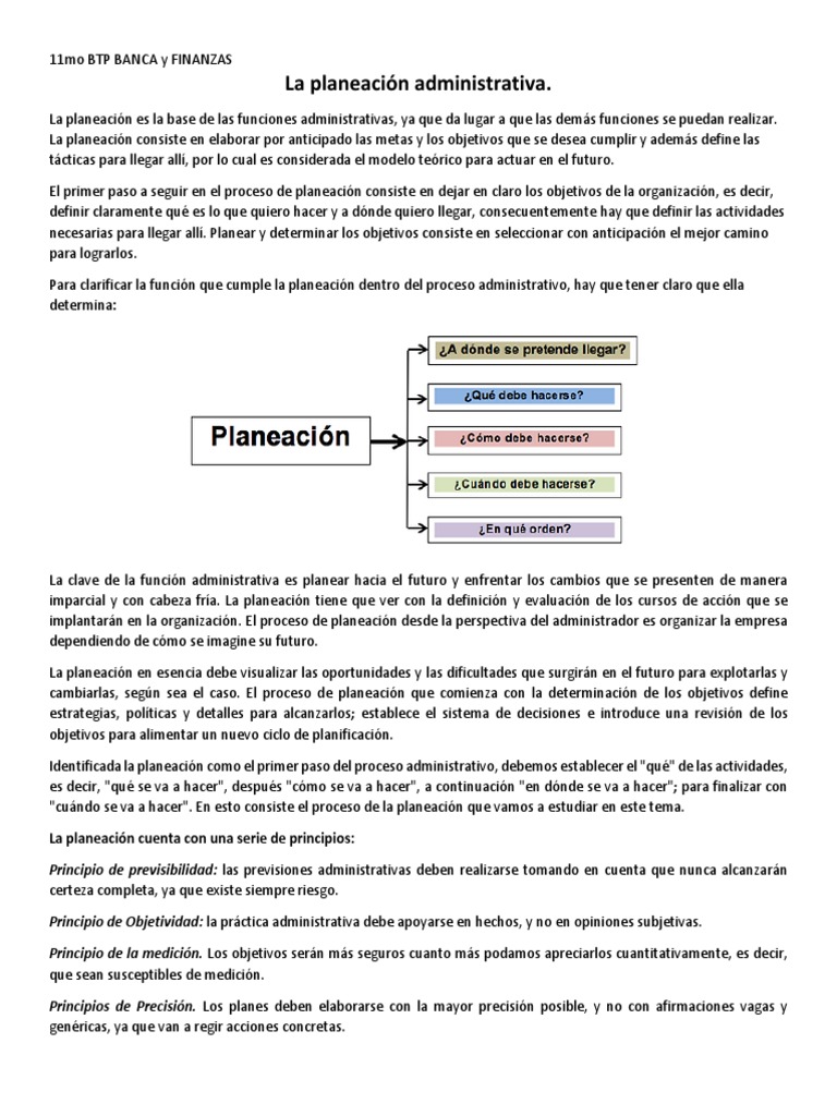 La planeación administrativa.pdf | PDF