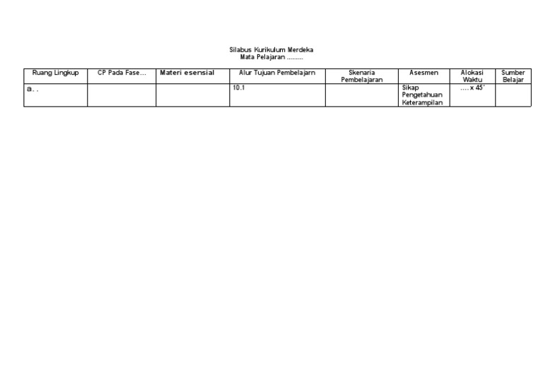 6a.praktik Silabus Kurikulum Merdeka | PDF