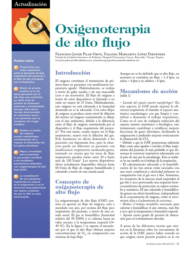 Oxigenoterapia de Alto Flujo PDF | PDF
