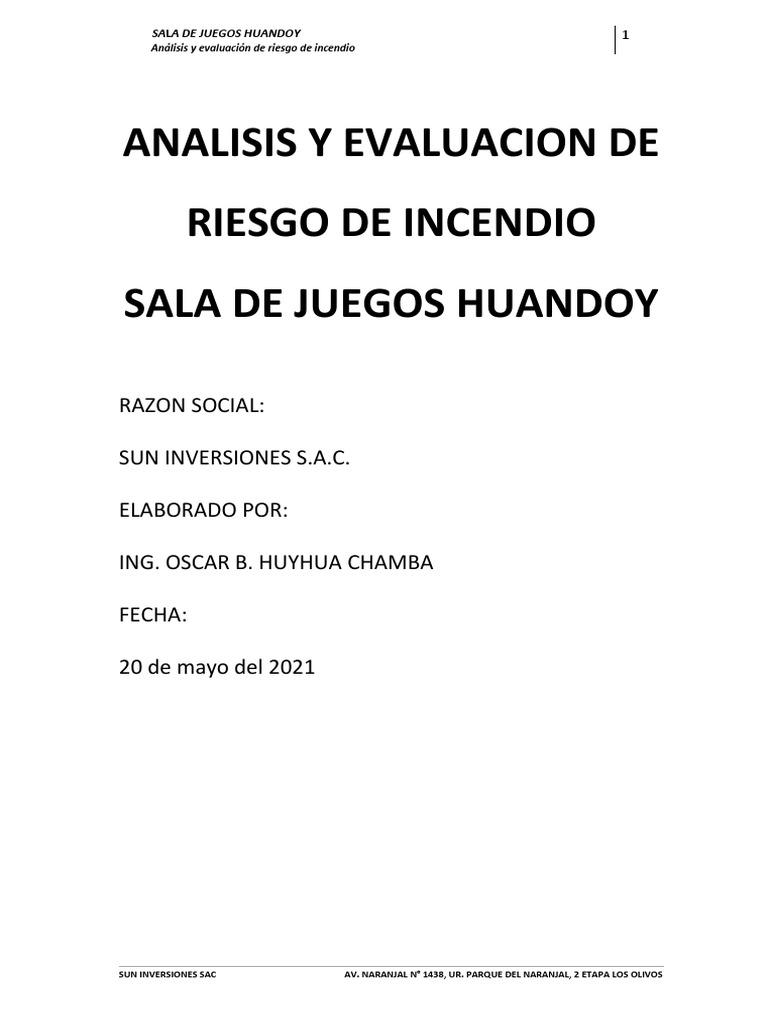 Analisis y Evaluacion de Riesgo de Incendio | PDF