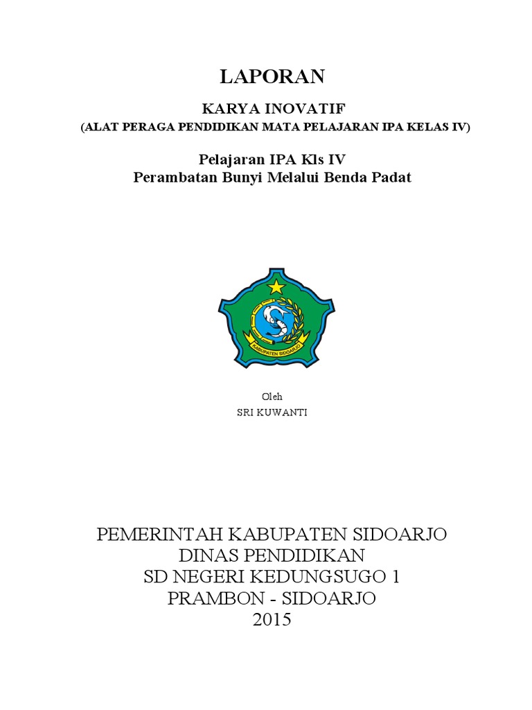 Alat Peraga IPA: Perambatan Bunyi Kelas IV | PDF