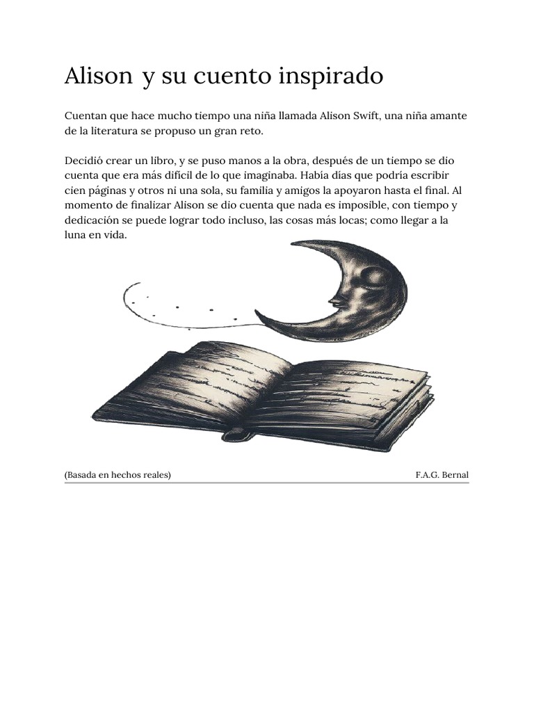 Alison y Su Cuento Inspirado | PDF