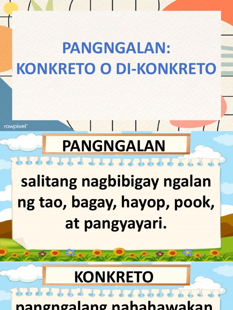 Pangngalang Konkreto at Di-Konkreto | PDF
