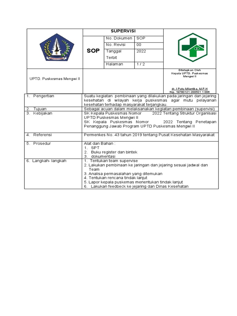 Sop - Supervisi | PDF