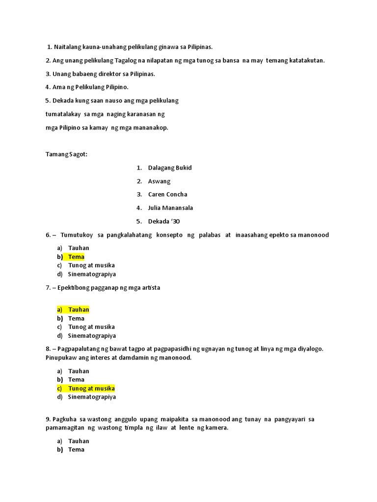 Maikling Pagsusulit | PDF