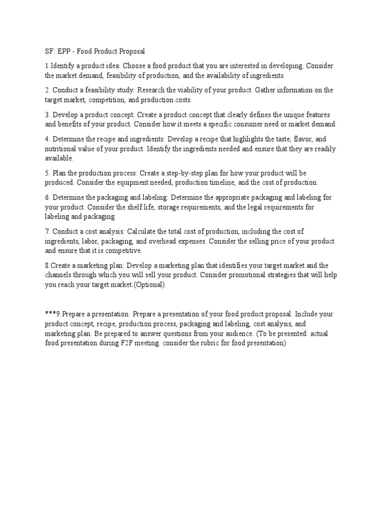 Food Product Proposal | PDF