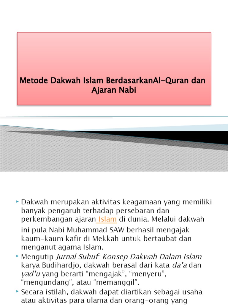 Metode Dakwah Islam Berdasarkan Al-Quran | PDF
