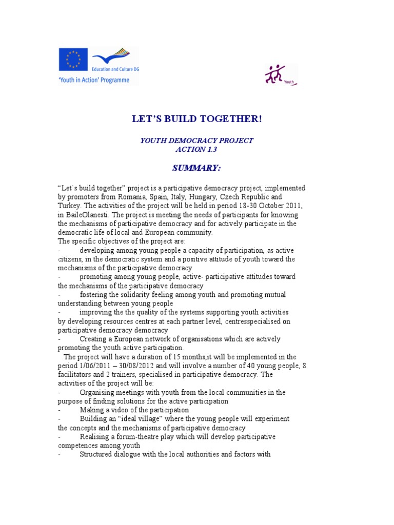 Let's Build Together!Description | PDF | Youth | Democracy