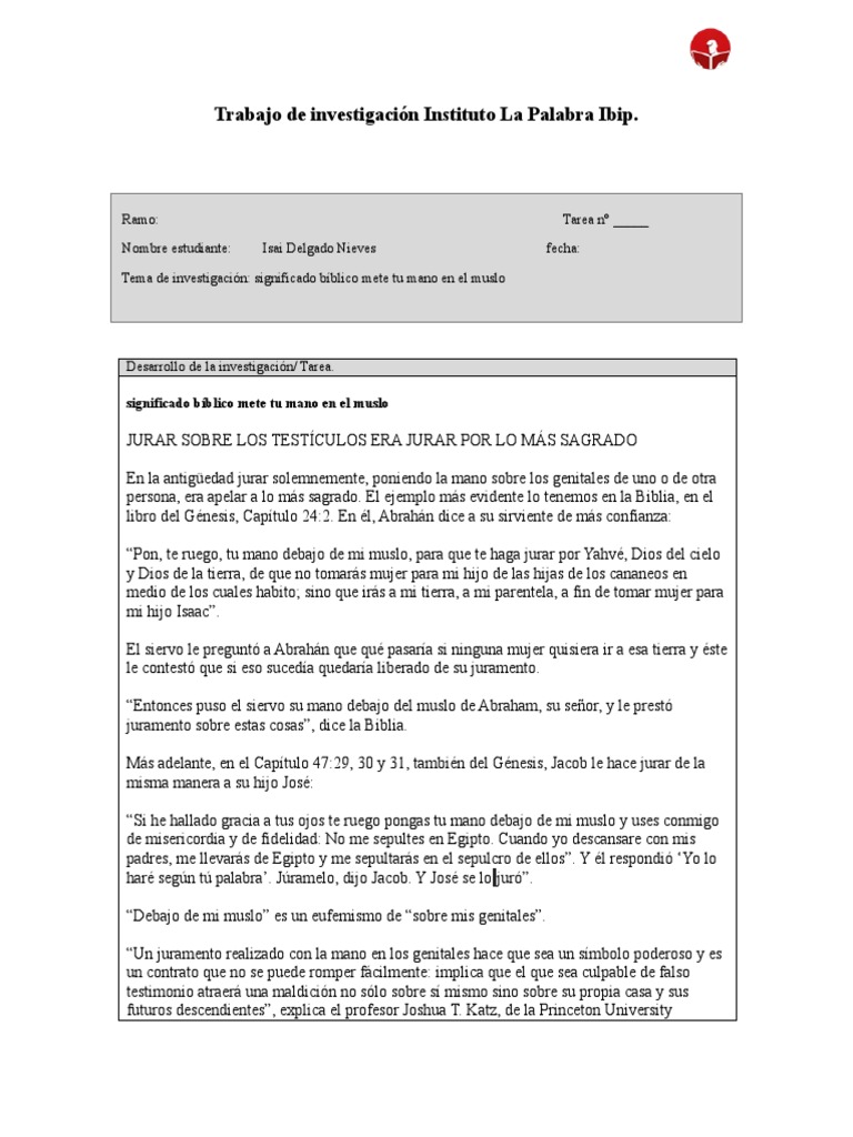 Significado bíblico del juramento en el muslo | PDF