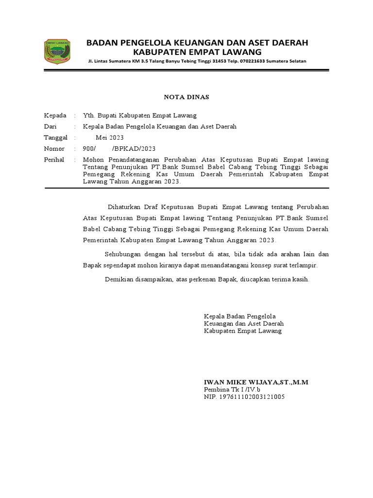 Nota Dinas | PDF